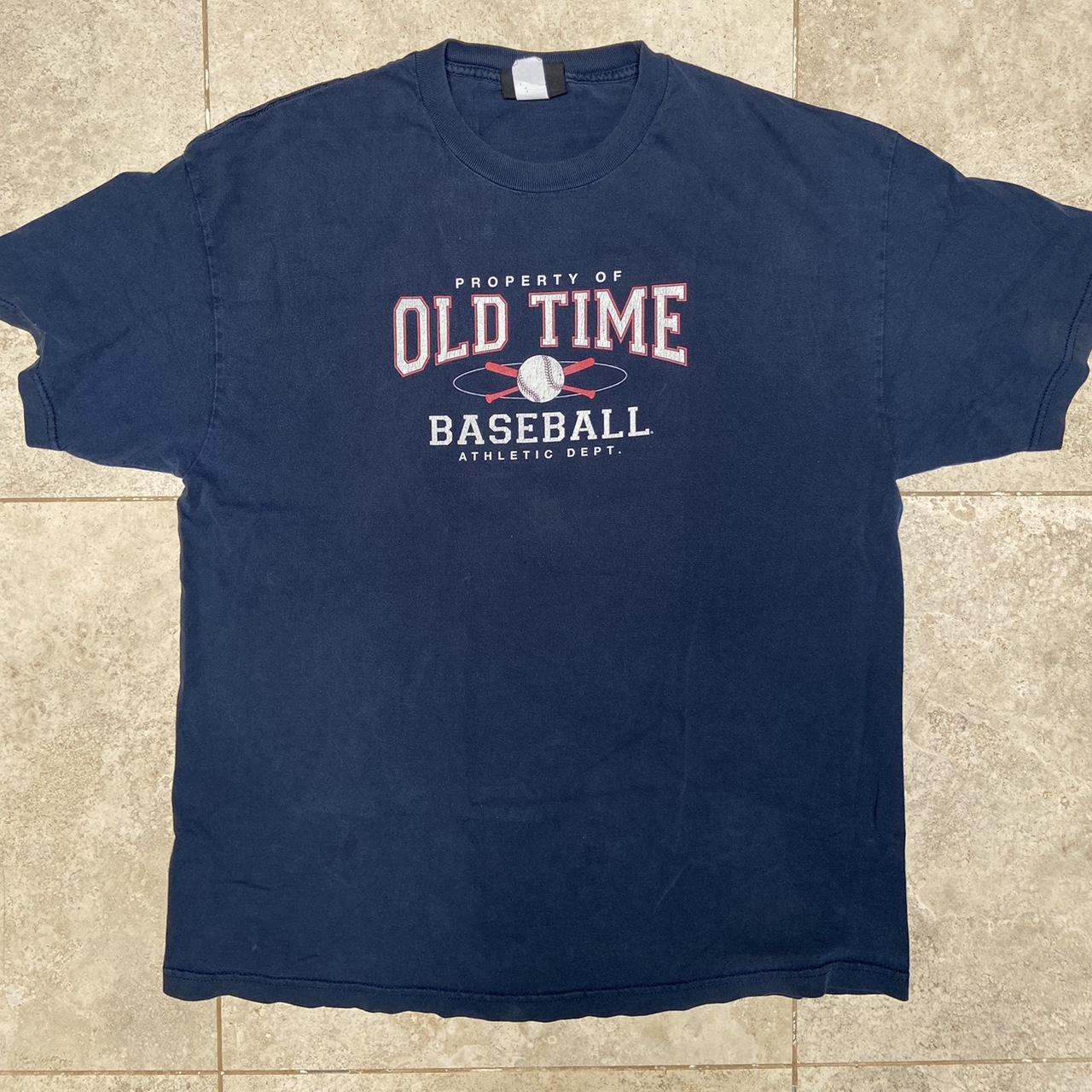 Retro Old time baseball shirt Mens XL fits closer to... - Depop