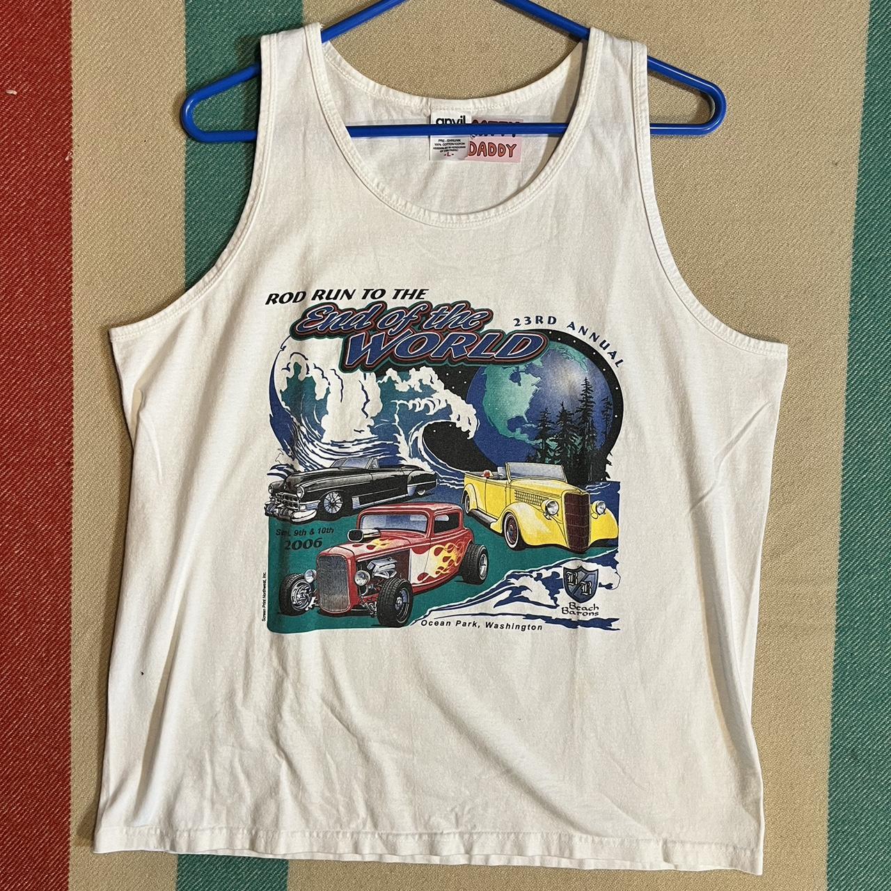 Retro 2006 Hot Rod Tank Top Mens Large Made in... - Depop