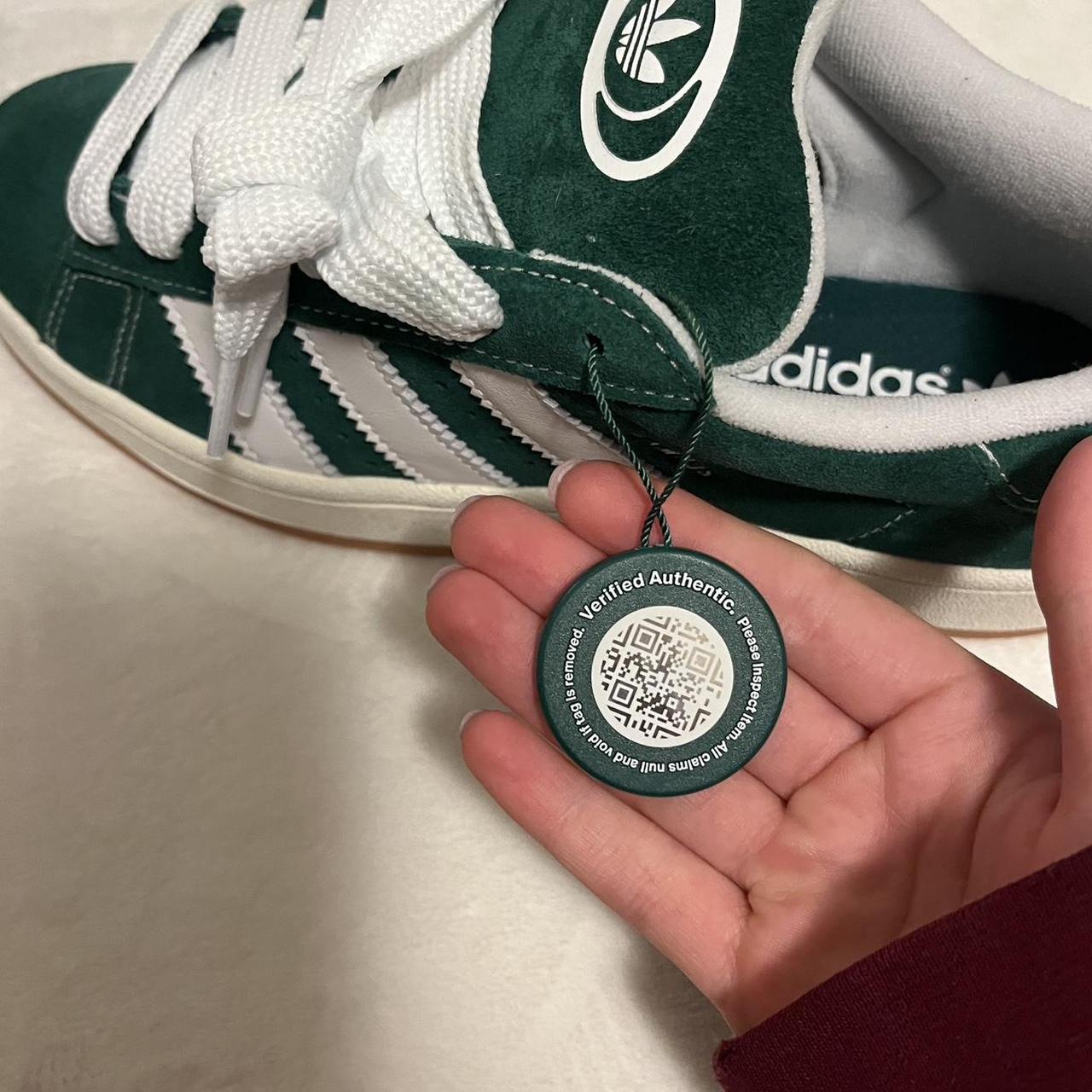 Adidas Men's Green and White Trainers | Depop