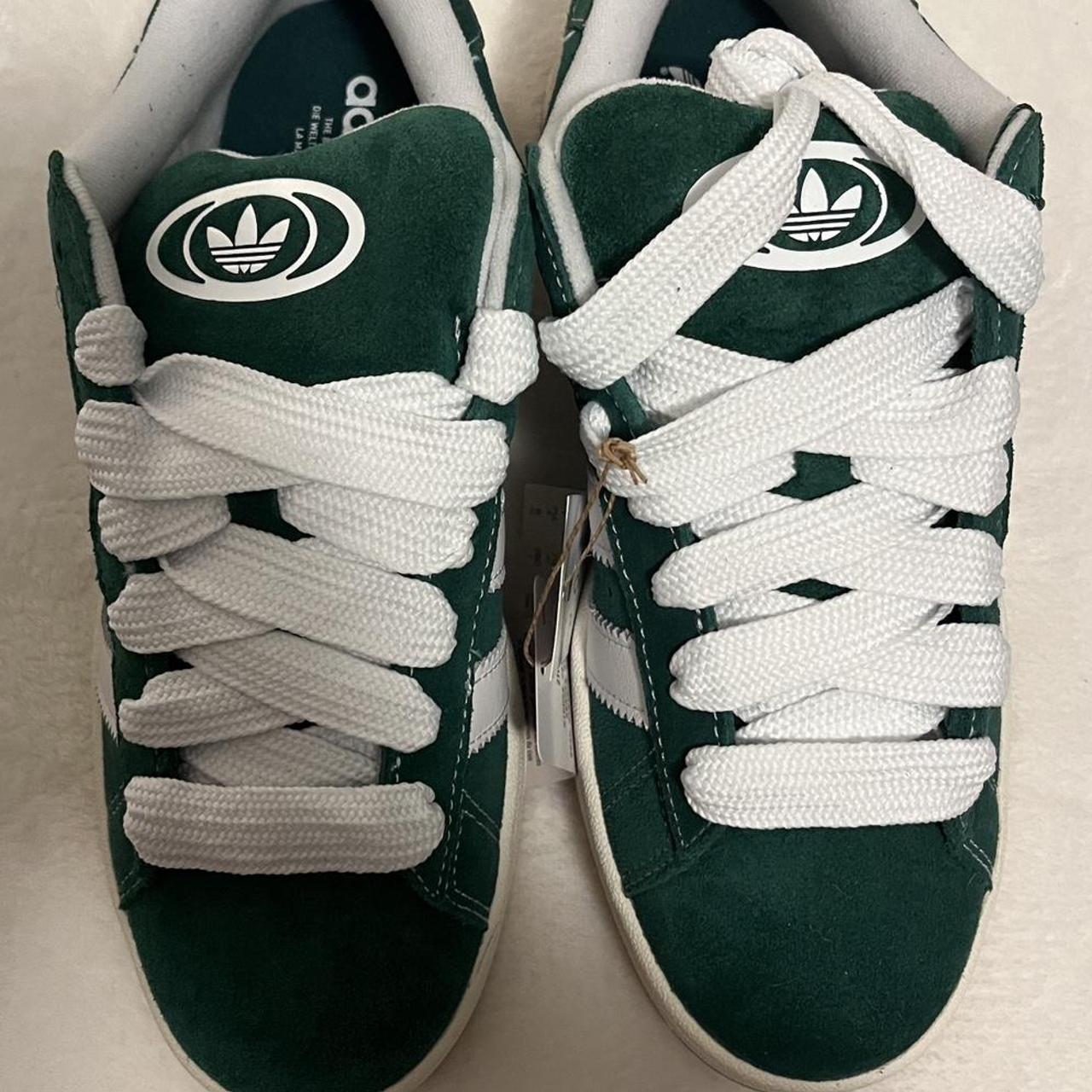 Adidas Men's Green and White Trainers | Depop