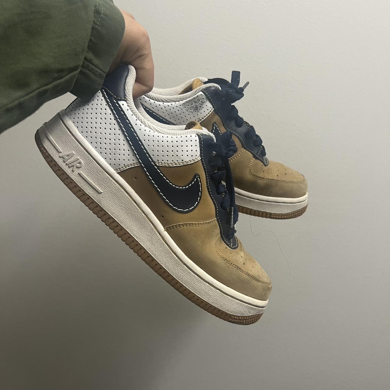 Nike Air Force 1 '07 Wheat/Obsidian Diamond Air... - Depop