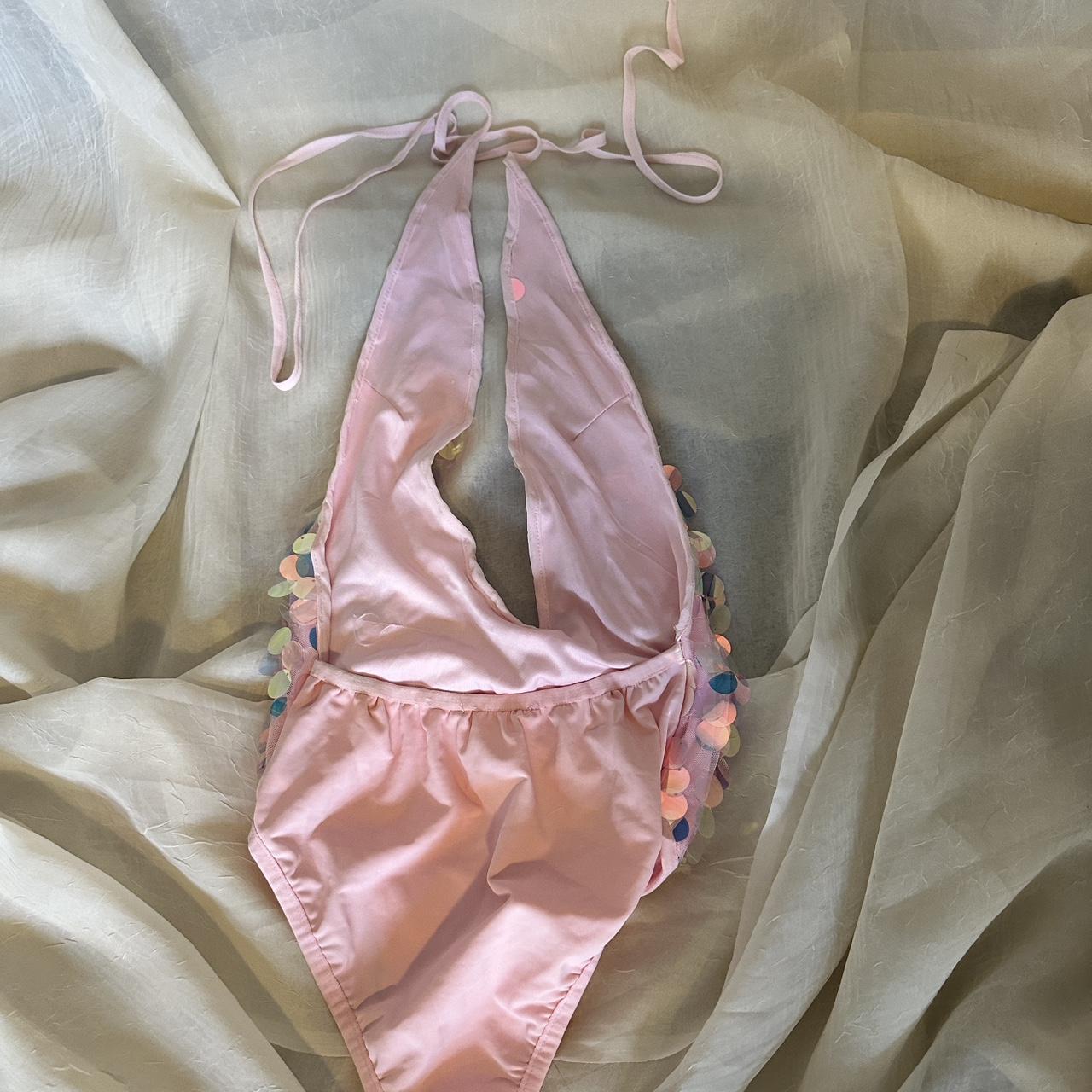 Pink sequin one-piece dancer outfit Got second... | Depop