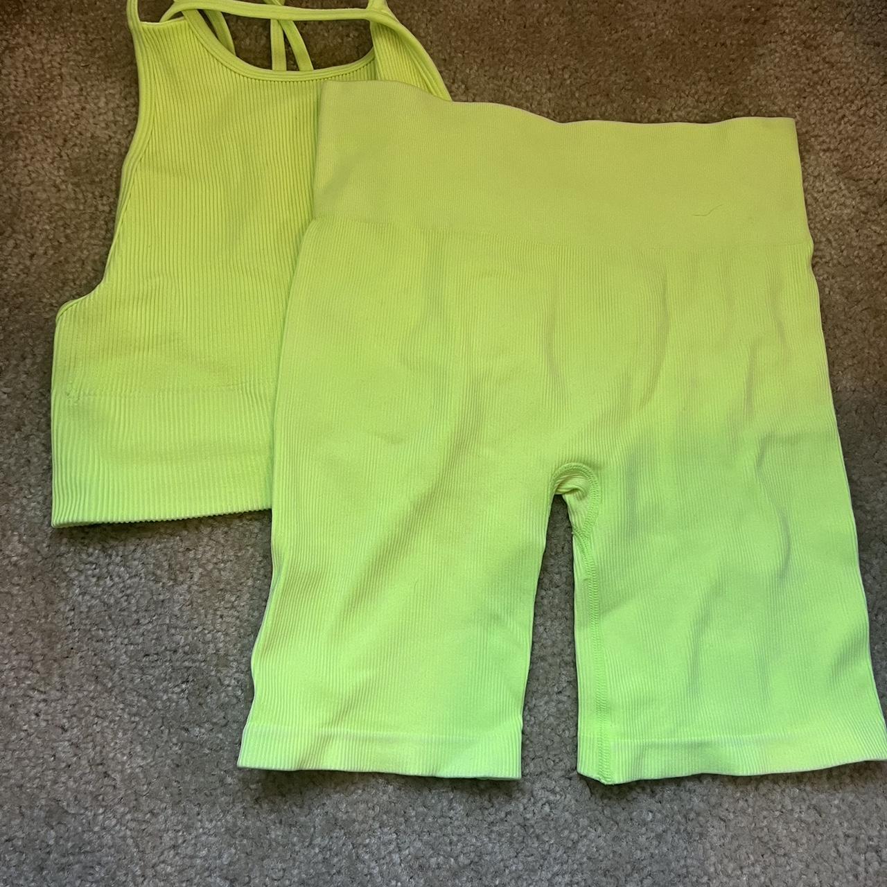 Gilly hicks neon green workout set - Depop