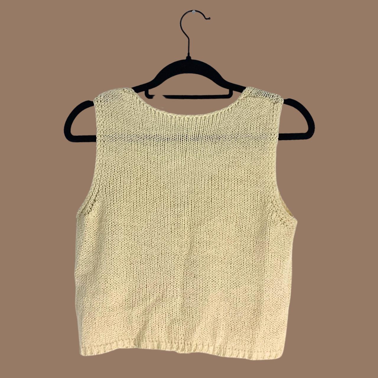 Small Knit Crop Vest Front Buttons (2) - Depop