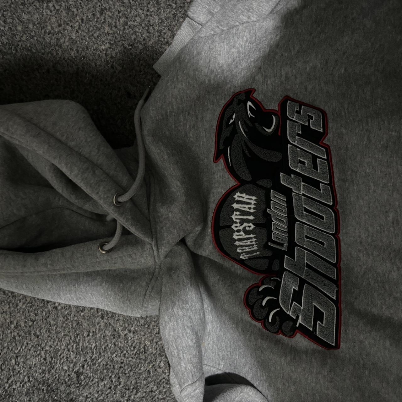 trapstar london shooters grey and red hoodie size... - Depop