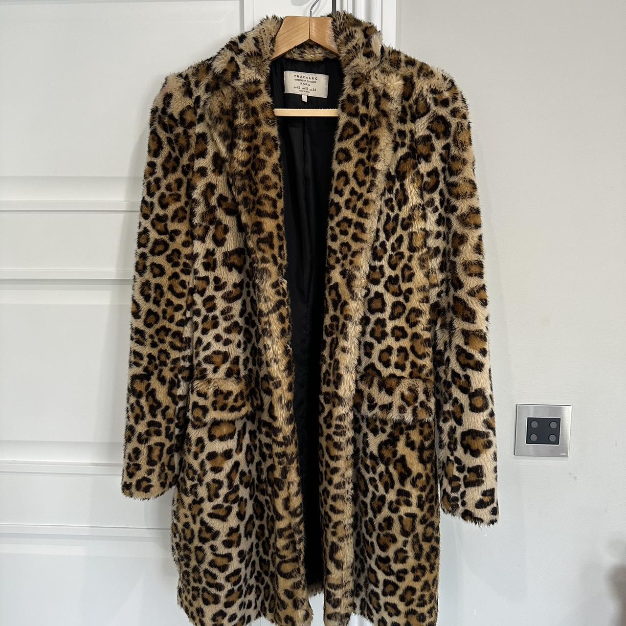 Zara leopard print jacket Faux Fur leopard print... - Depop