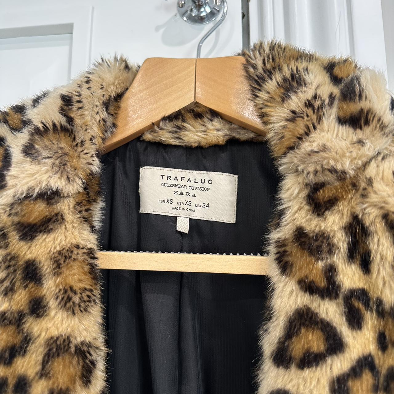 Zara leopard print jacket Faux Fur leopard print... - Depop