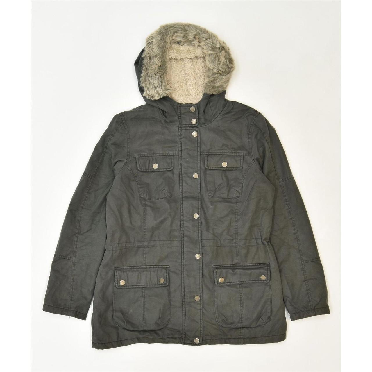 FAT FACE Womens Hooded Parka Jacket UK 14 Large... - Depop