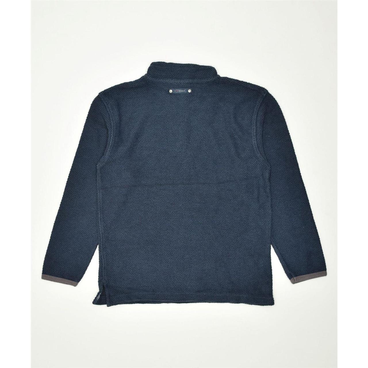 Weird Fish Men's Blue and Navy Jumper | Depop