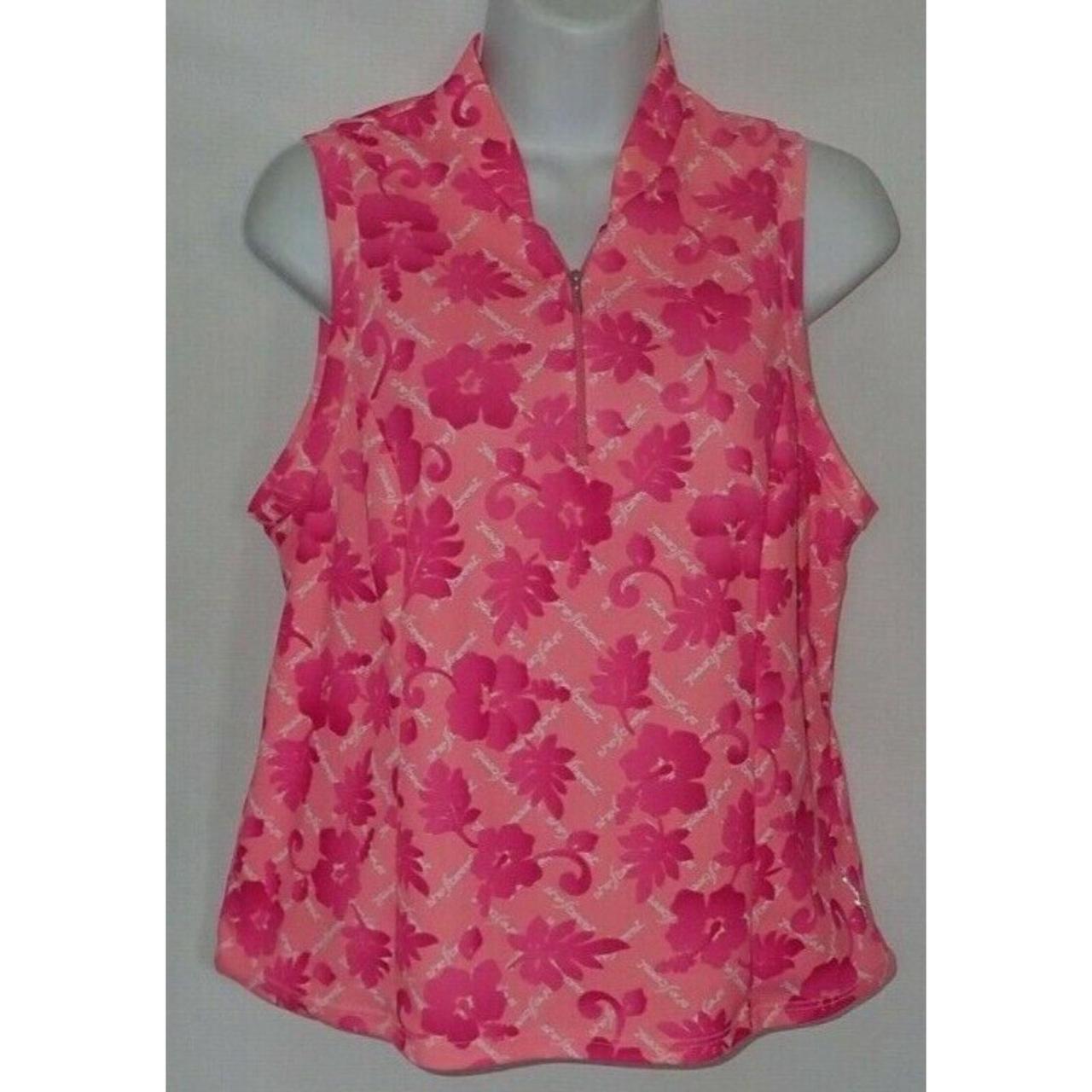 SheBeest Cycling Women Sleeveless top L Pink Floral... - Depop