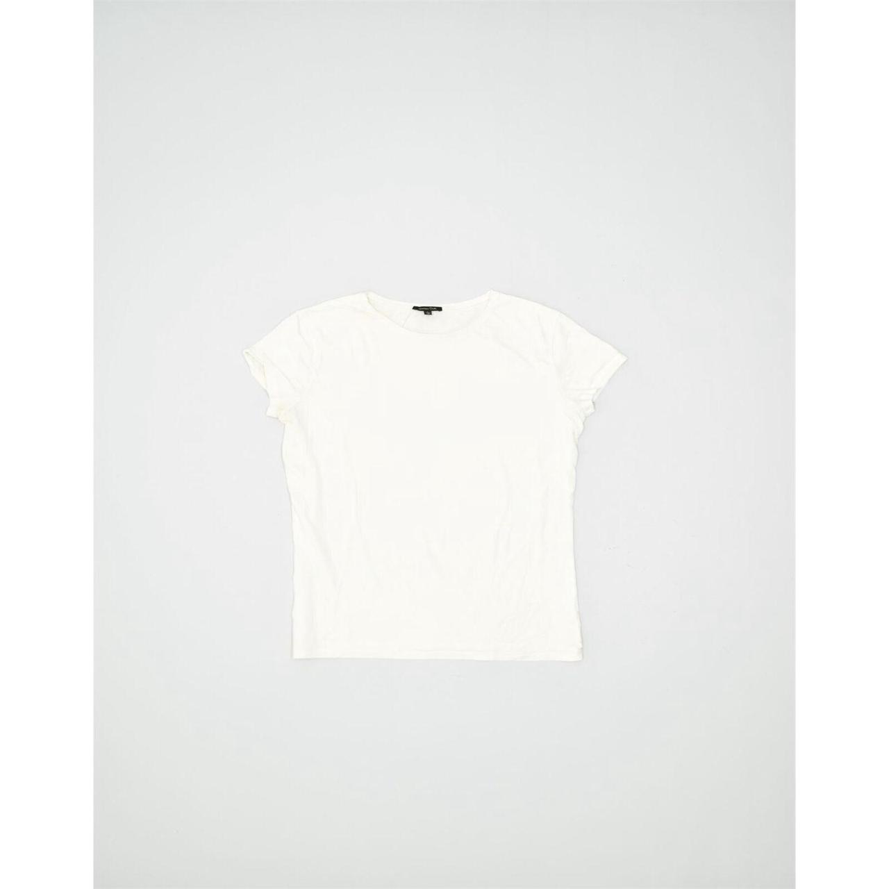 MASSIMO DUTTI Womens T-Shirt Top UK 18 XL White... - Depop