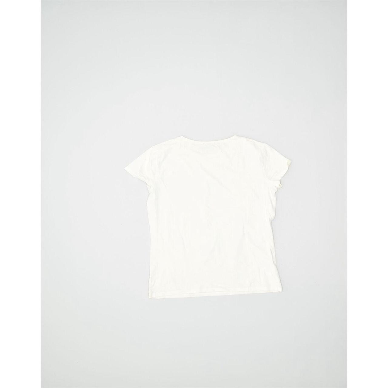 MASSIMO DUTTI Womens T-Shirt Top UK 18 XL White... - Depop