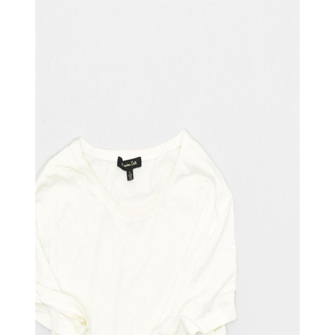 MASSIMO DUTTI Womens T-Shirt Top UK 18 XL White... - Depop