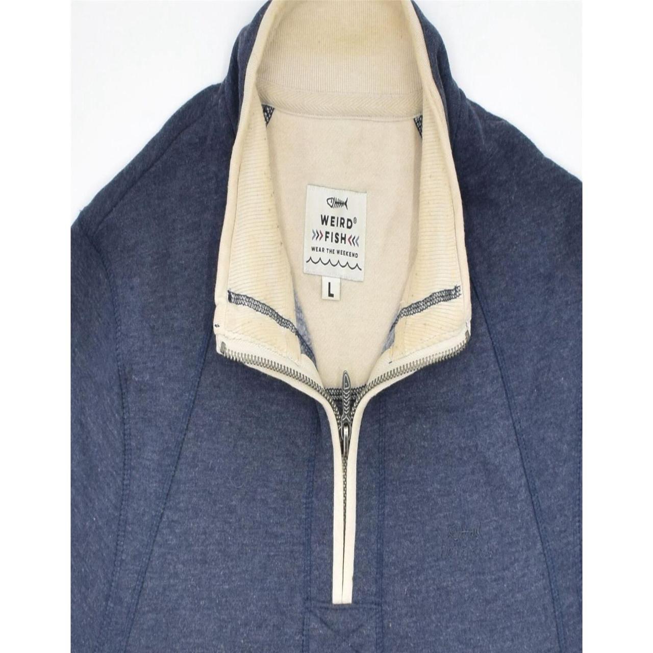 WEIRD FISH Mens Loose Fit Zip Neck Sweatshirt Jumper... - Depop