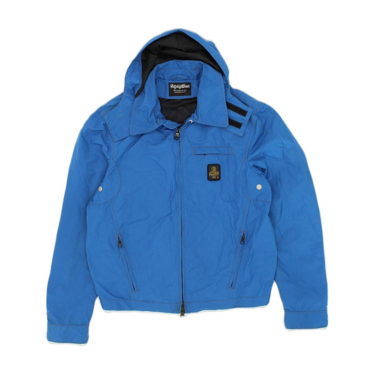REFRIGIWEAR Mens Hooded Rain Jacket UK 40 Large Blue... - Depop