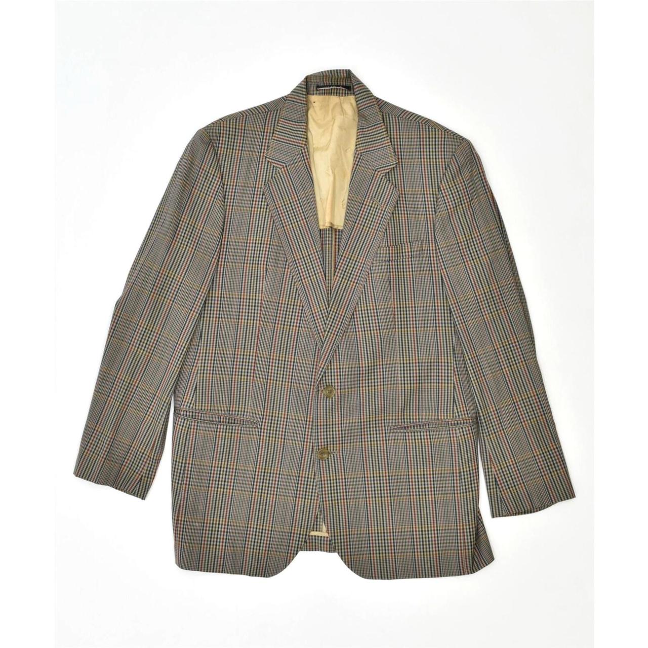 DAKS Mens 2 Button Blazer Jacket UK 40 Large Brown... - Depop