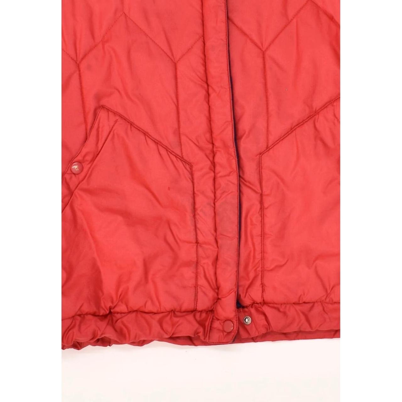 Authentic Red Polyamide Womens Medium Padded Jacket... - Depop