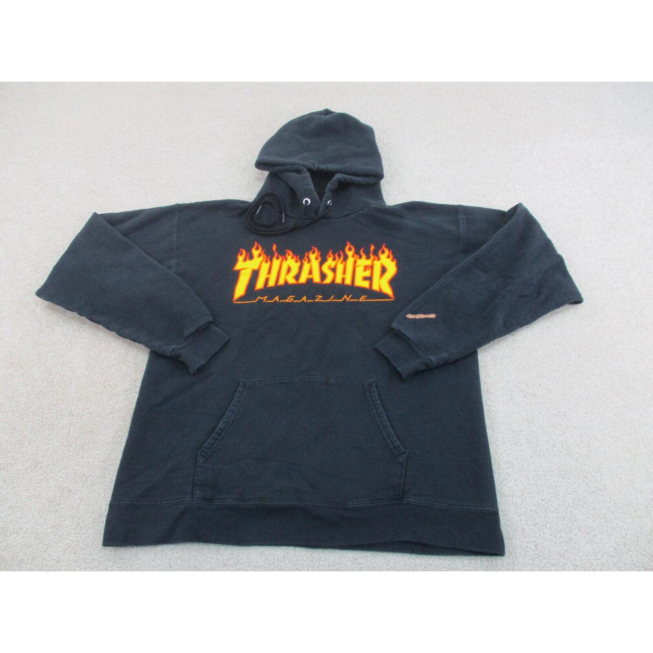 Thrasher Sweater Adult Small Black Skateboard Skater... - Depop