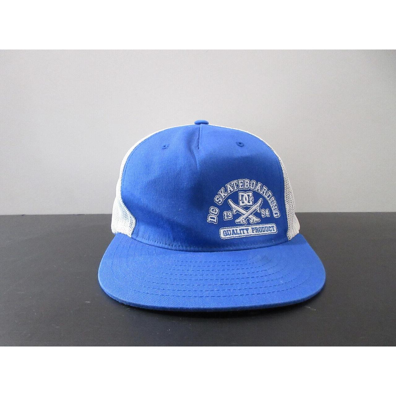 DC Shoes Hat Cap Snap Back Blue White Skateboard... - Depop