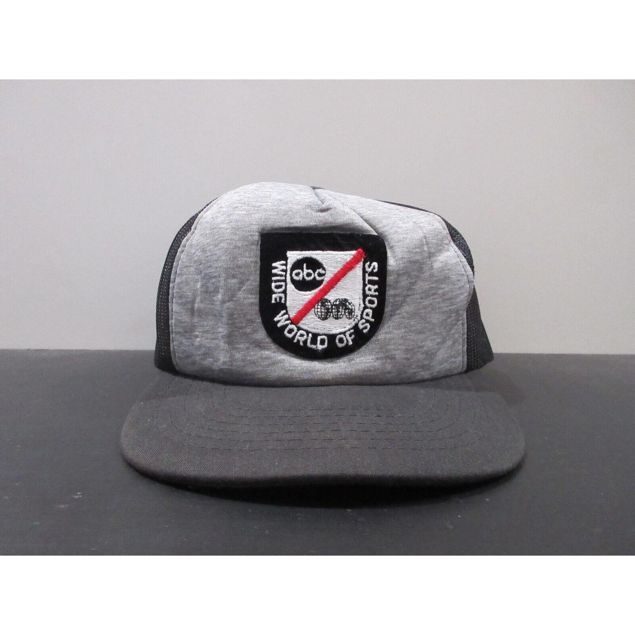 VINTAGE ABC Hat Cap Snap Back Black Gray Wide World... - Depop