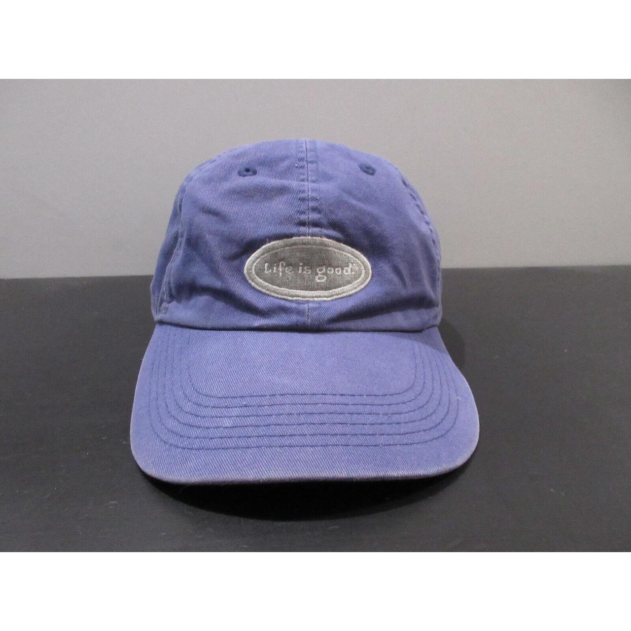 Life Is Good Hat Cap Strap Back Blue Purple Logo... - Depop
