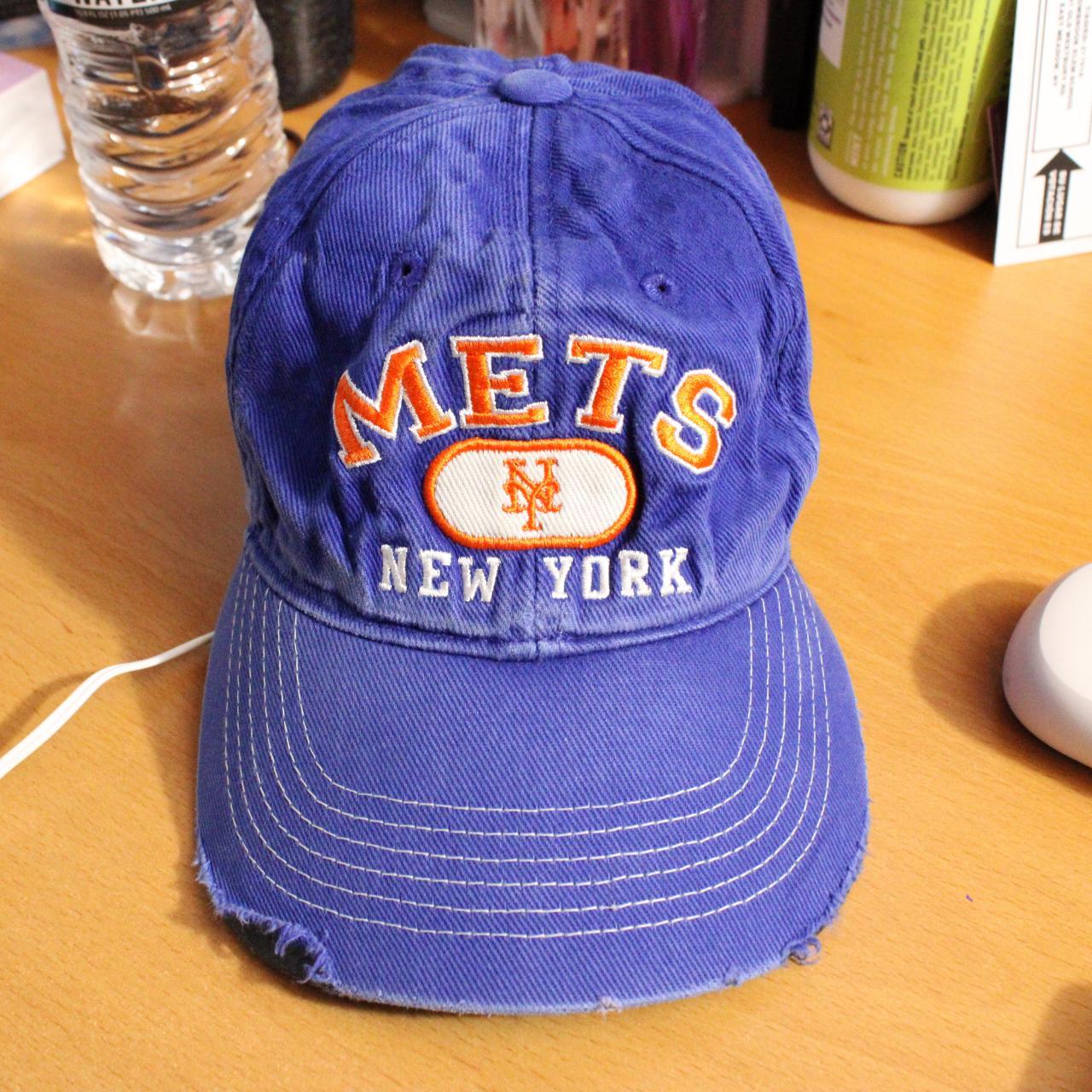 blue New York Mets baseball cap with adjustable... - Depop