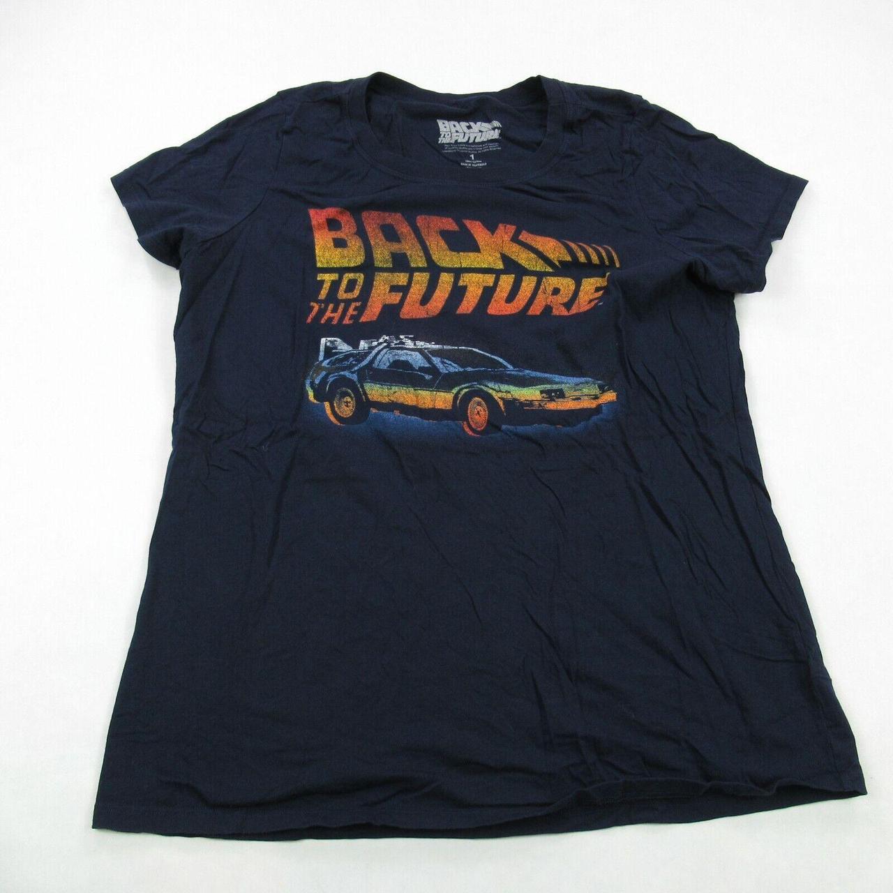 Back to the Future Shirt Mens Blue Short Sleeve... - Depop