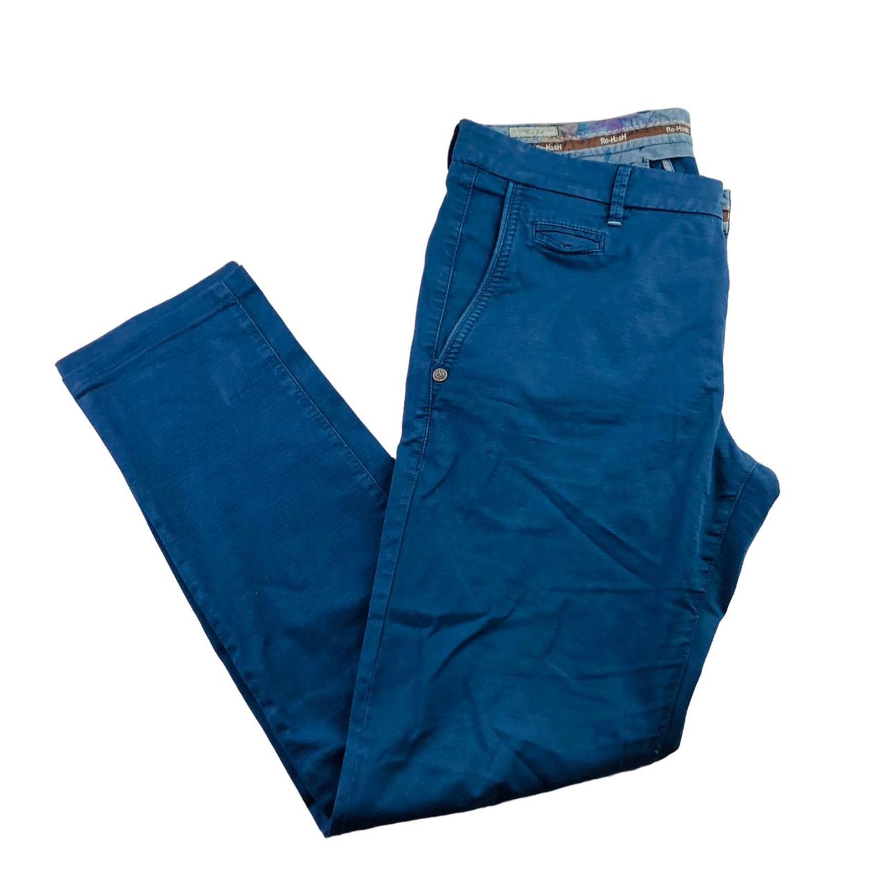 Re-HasH Men's Mucha Cotton Jeans 5 Pocket Pants Navy... - Depop