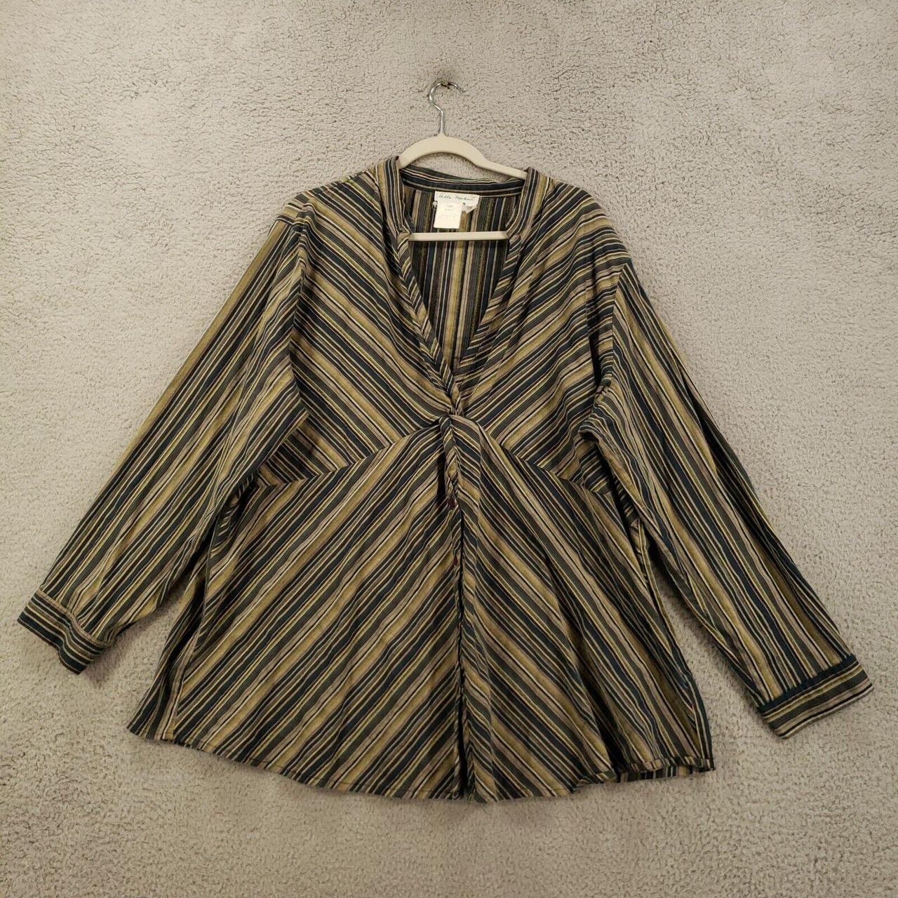 Ulla Popken Blouse Womens 24/26 Striped Tunic... - Depop