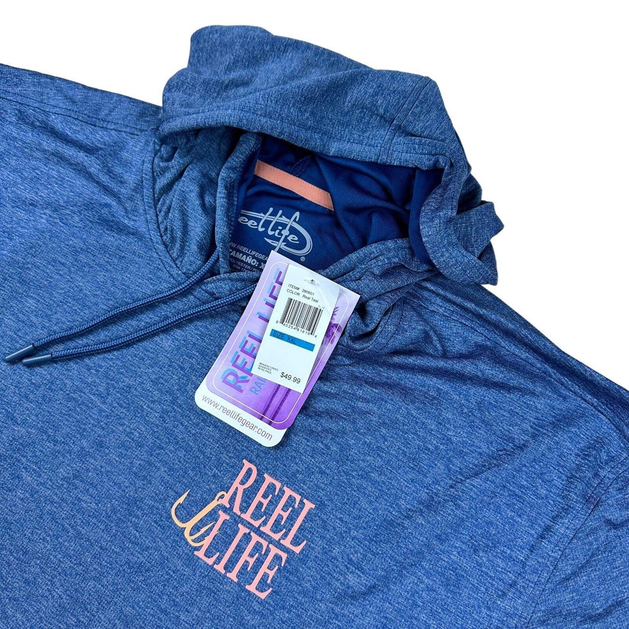 NEW Reel Life Mens L/S Performance Pullover Hooded... - Depop