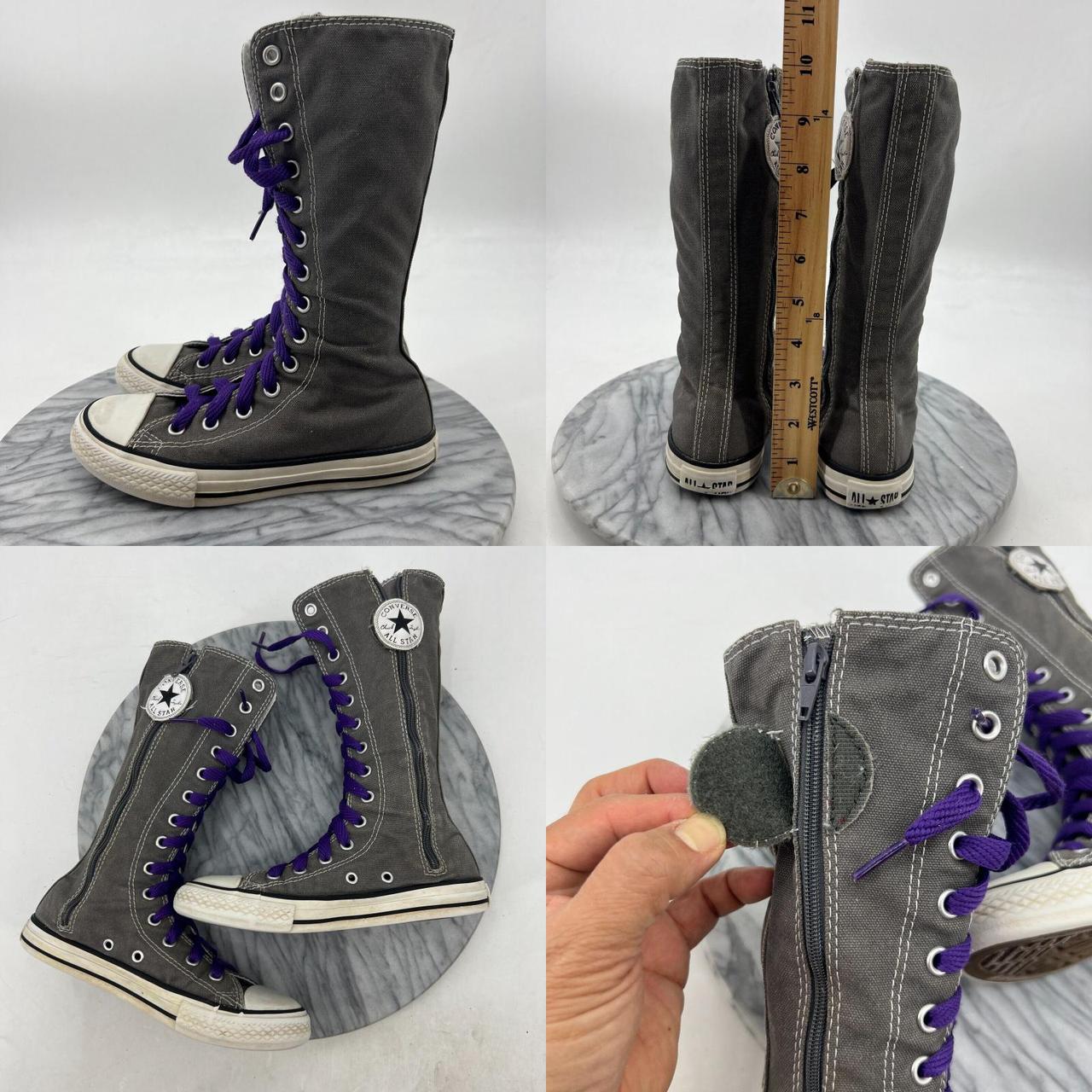 Converse Super High Top Sneakers Juniors 1 Gray... - Depop