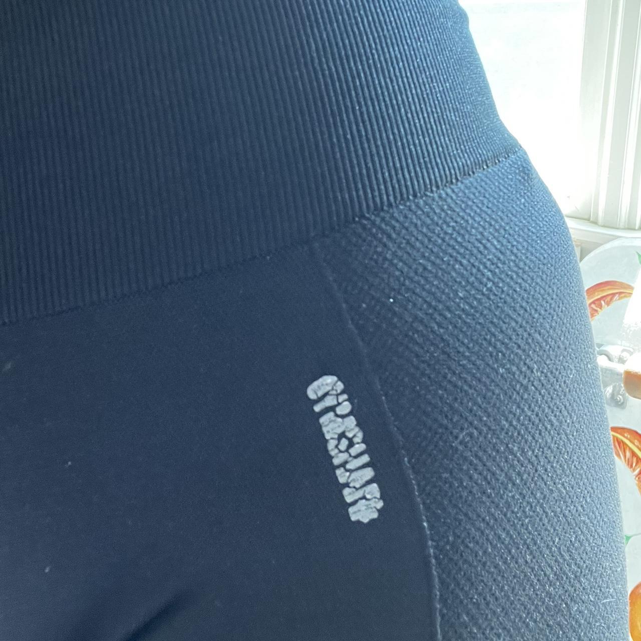 Black gymshark label leggings. Super cute and... - Depop