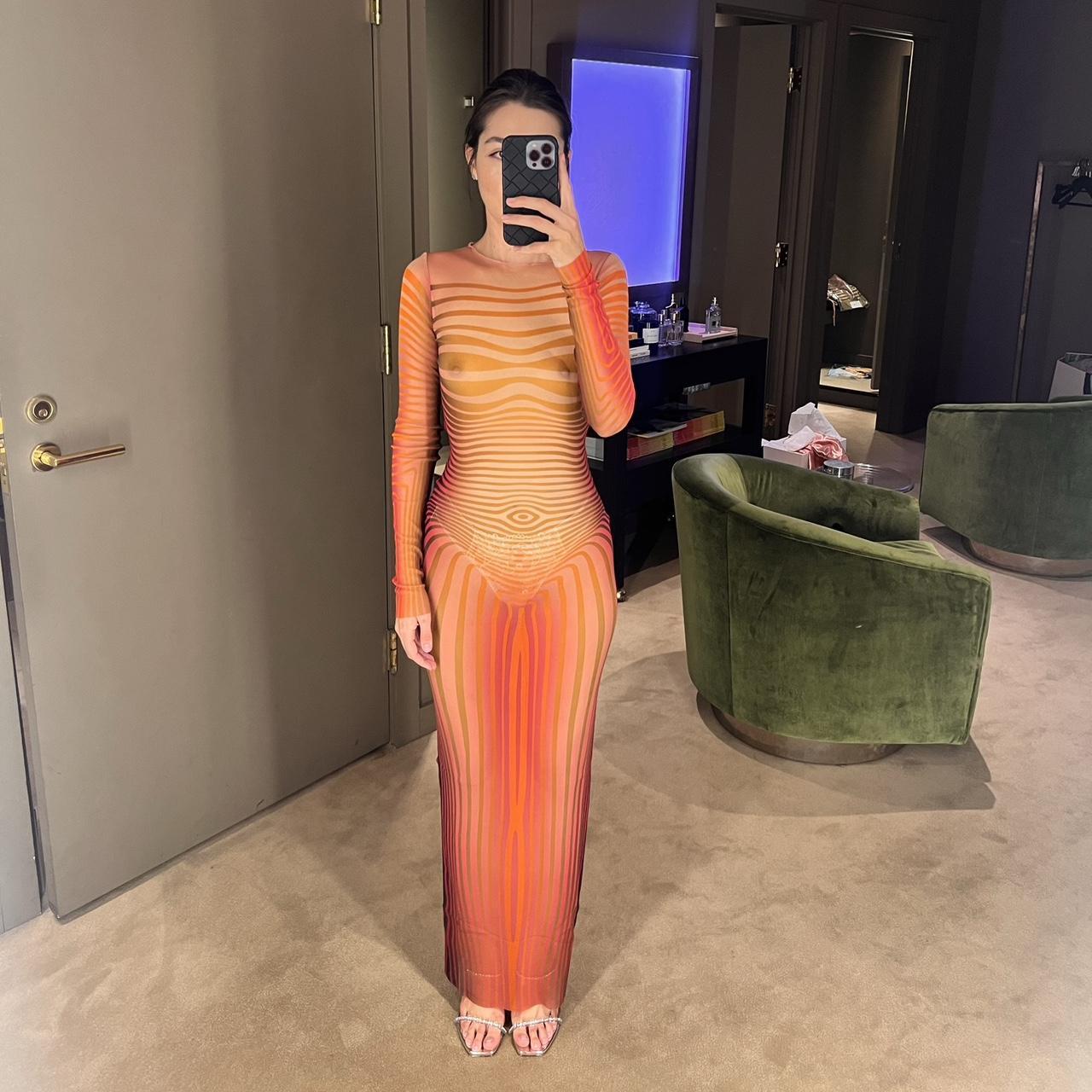 Jean Paul Gaultier body morphing dress in red Brand... - Depop