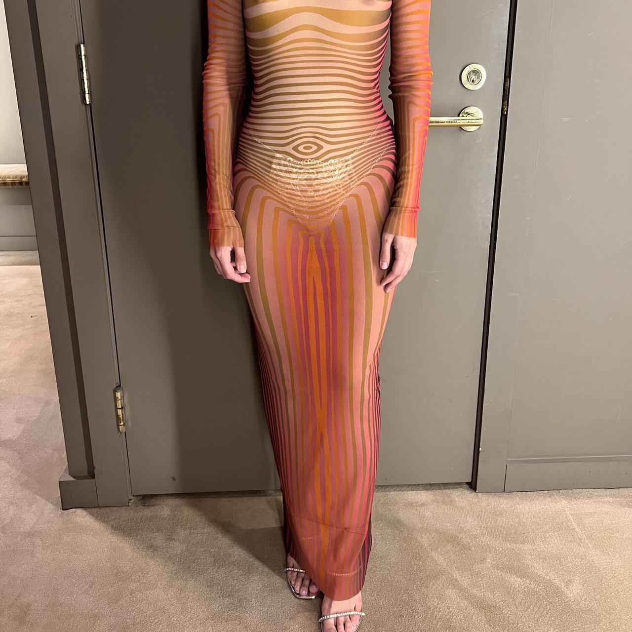 Jean Paul Gaultier body morphing dress in red Brand... - Depop