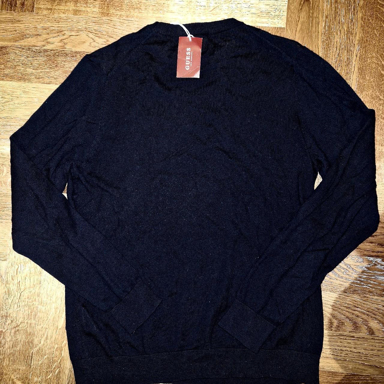 Guess Men's Black and Gold Jumper | Depop