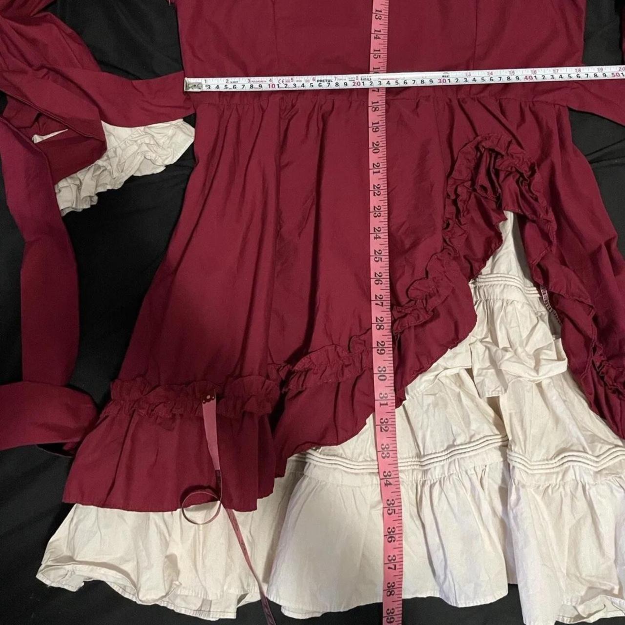 Beautiful red wine cosplay lolita retro style... - Depop