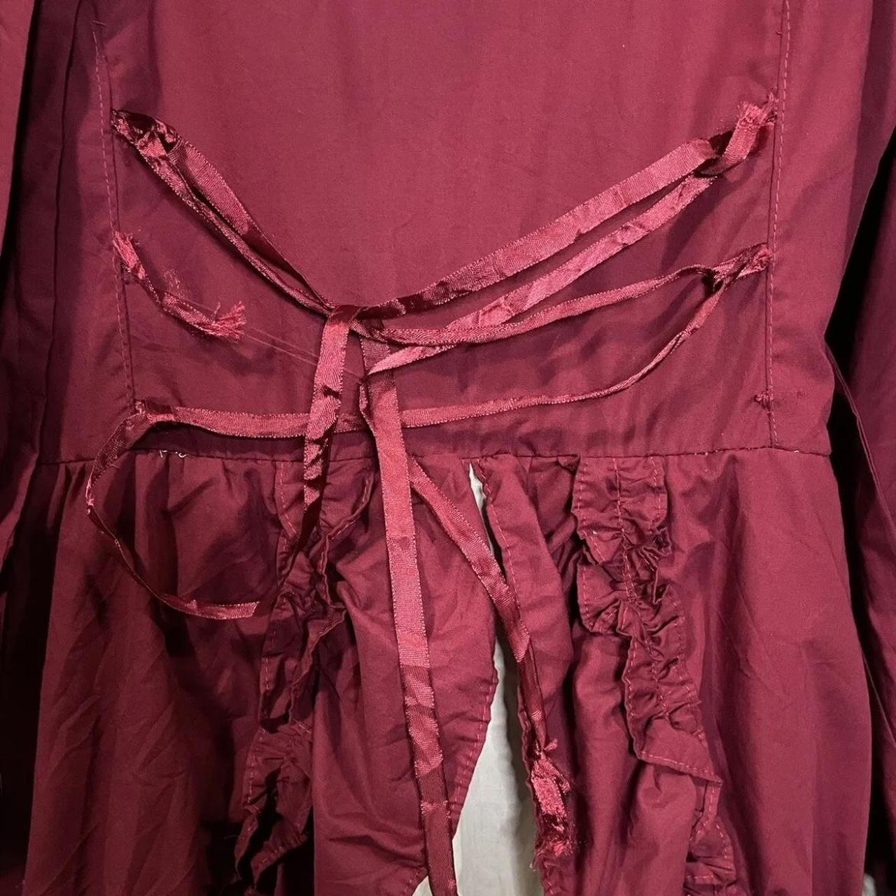 Beautiful red wine cosplay lolita retro style... - Depop