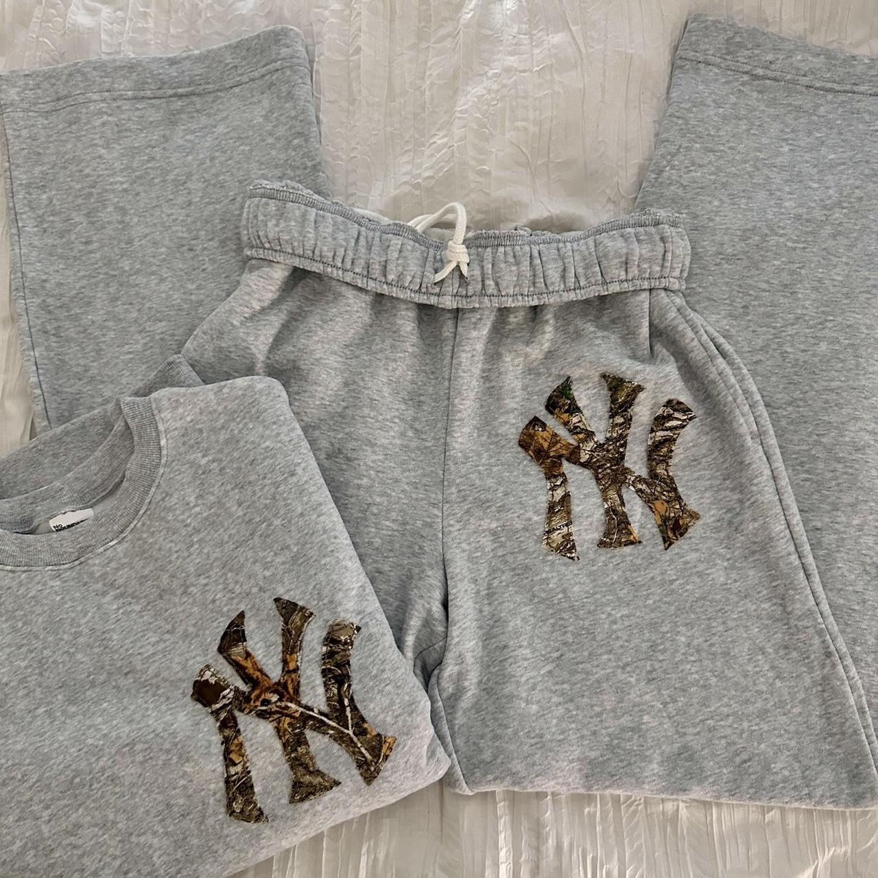 Grey Sweat Set with NY Yankee Camo Design 🍁🎱 • DM... - Depop