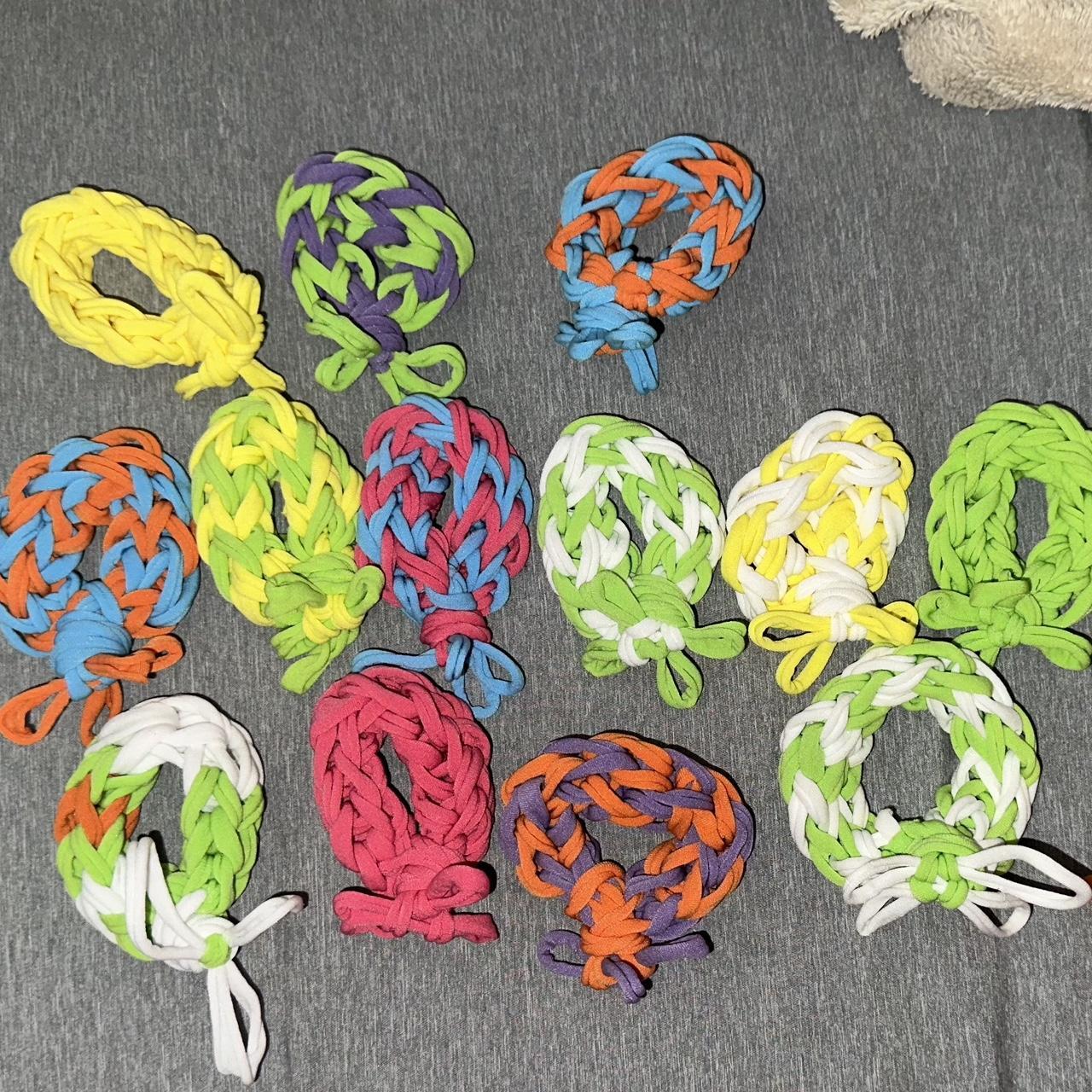 Handmade scrunchie bracelet bundle with various... - Depop