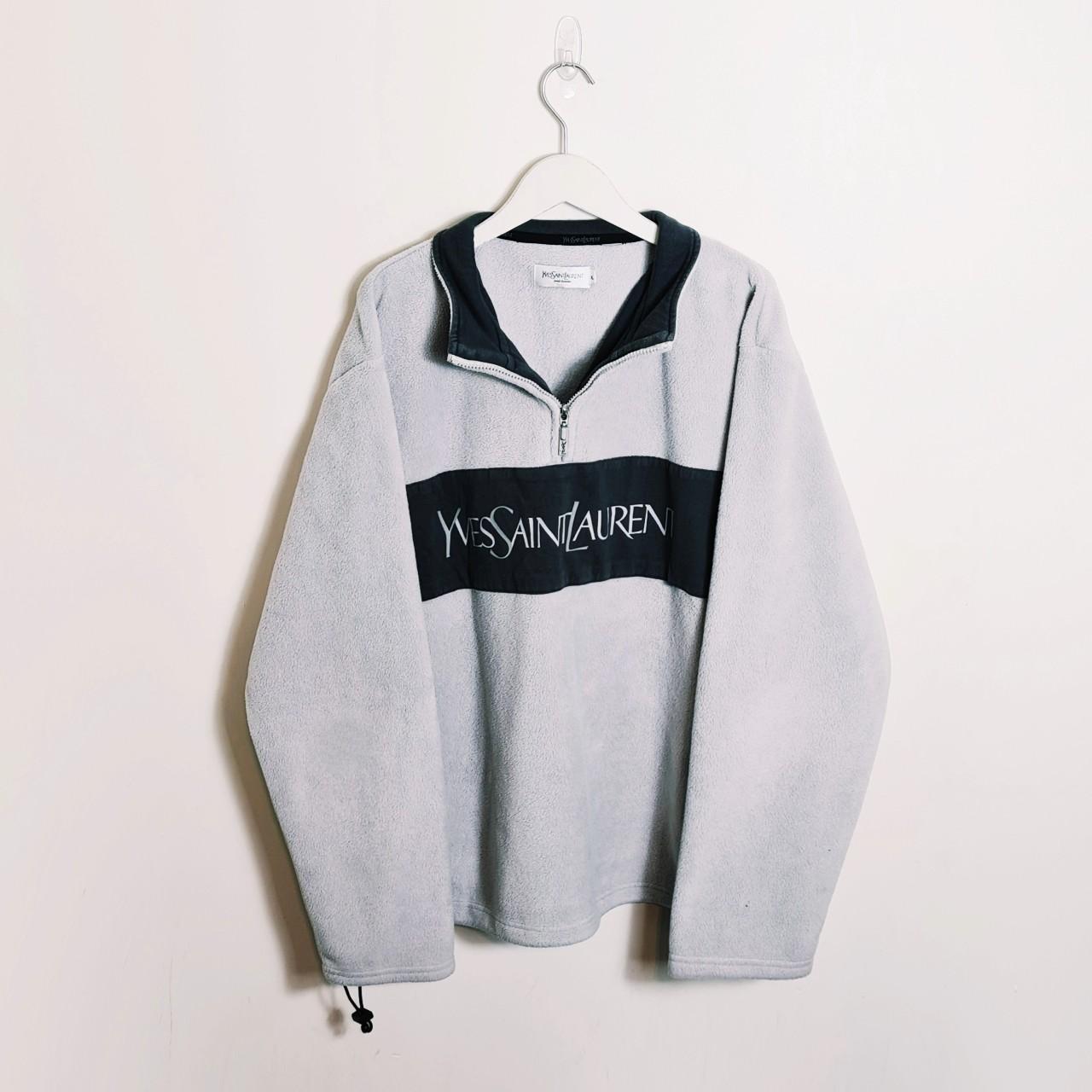 vintage grey YVES SAINT LAURENT fleece / YSL fleece.... - Depop