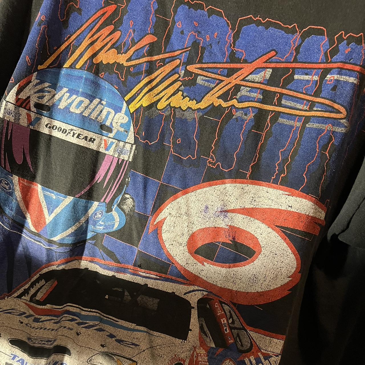 Vintage Washed Black Mark Martin NASCAR Tee Size... - Depop