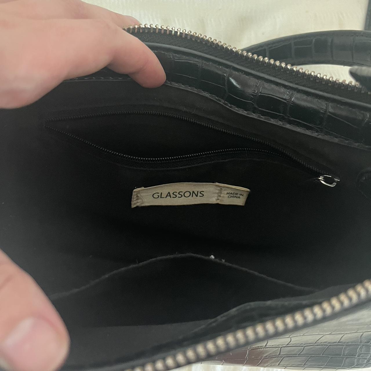 Glassons black faux snake skin shoulder/cross body... - Depop