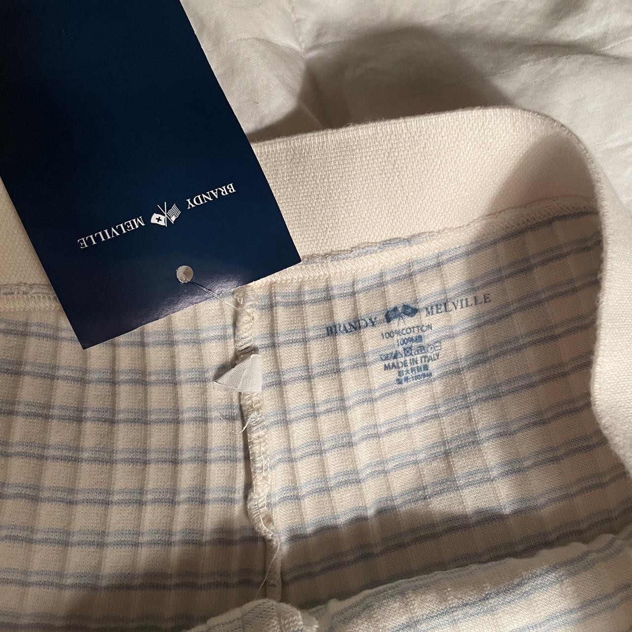brandy melville blue and white stripped ribbed boy... - Depop