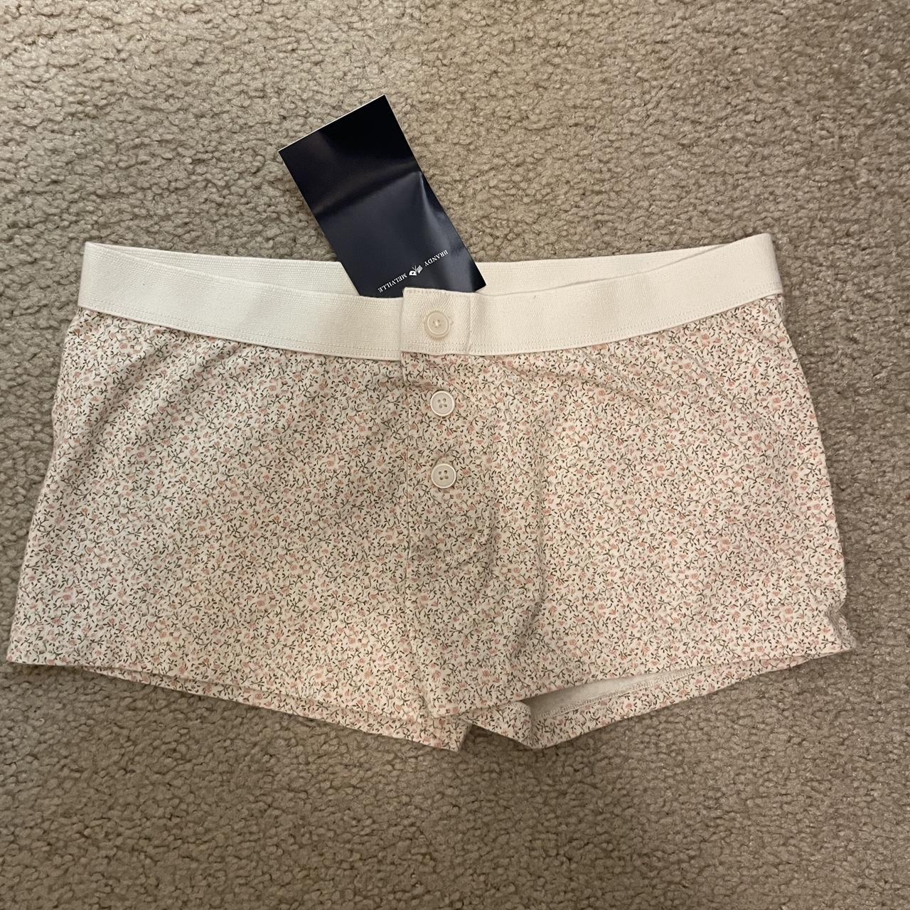 brandy melville floral boy boxer shorts... | Depop