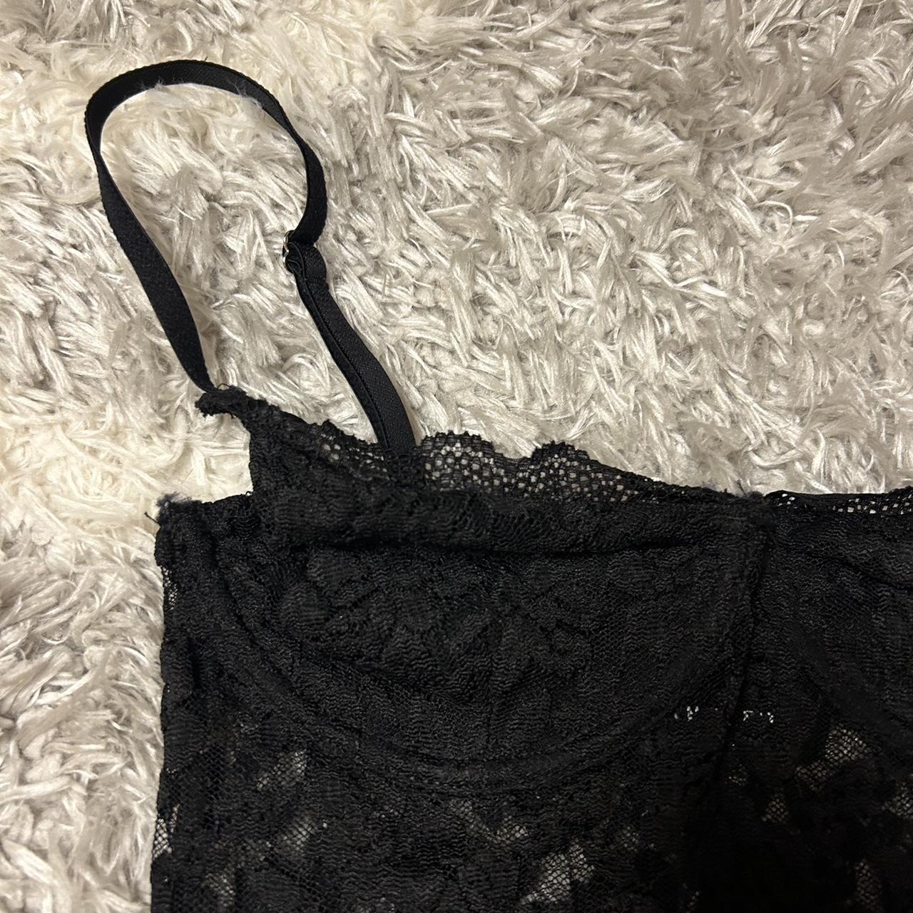 black lace White Fox tank top, size XS, only worn... - Depop