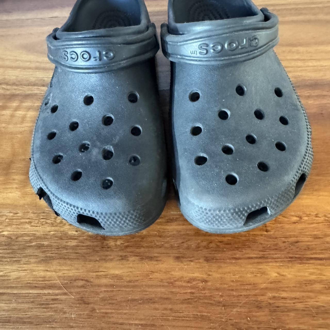 Black crocs decent damage on side. US 8 | Depop