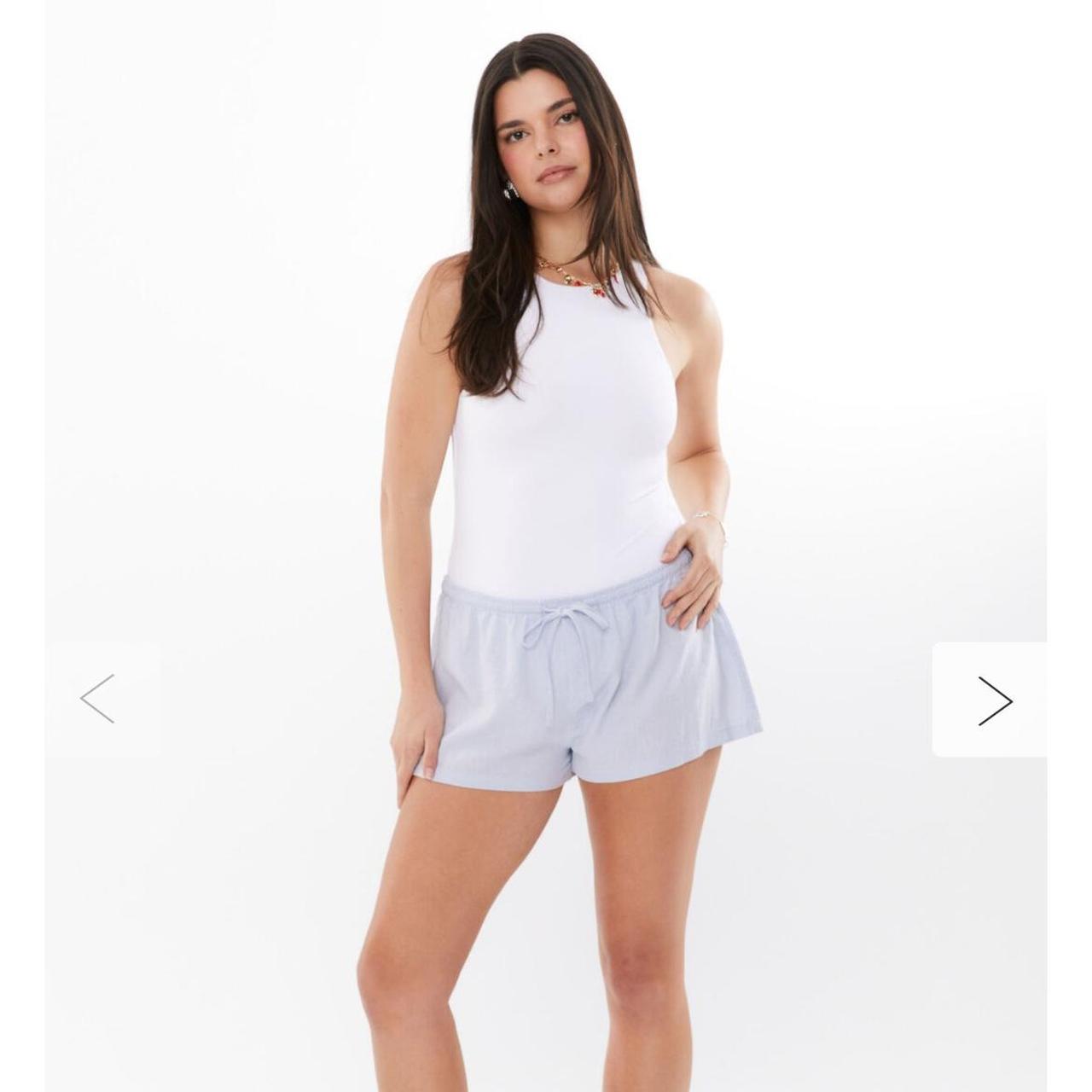 Supre blue linen shorts Size 6 Brand new with tags... - Depop