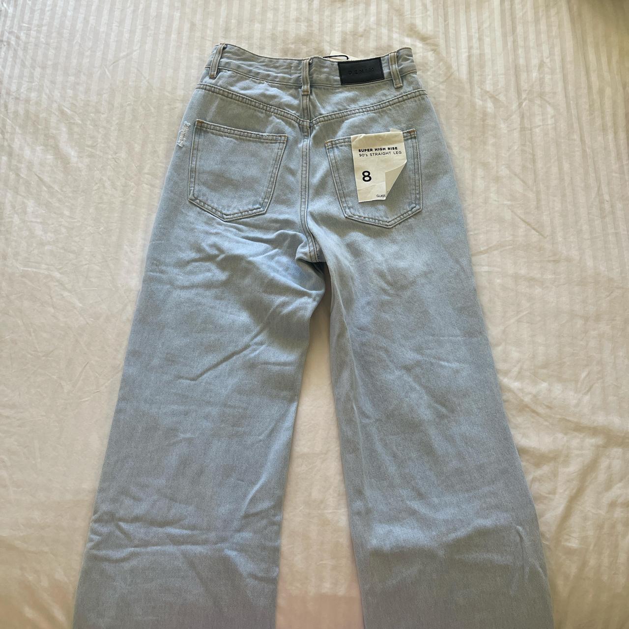 high rise 90s straight leg ripped jeans glassons... | Depop