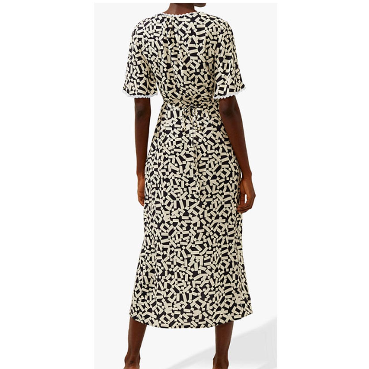 French Connection Helena Rick Rack Navy and Cream... - Depop