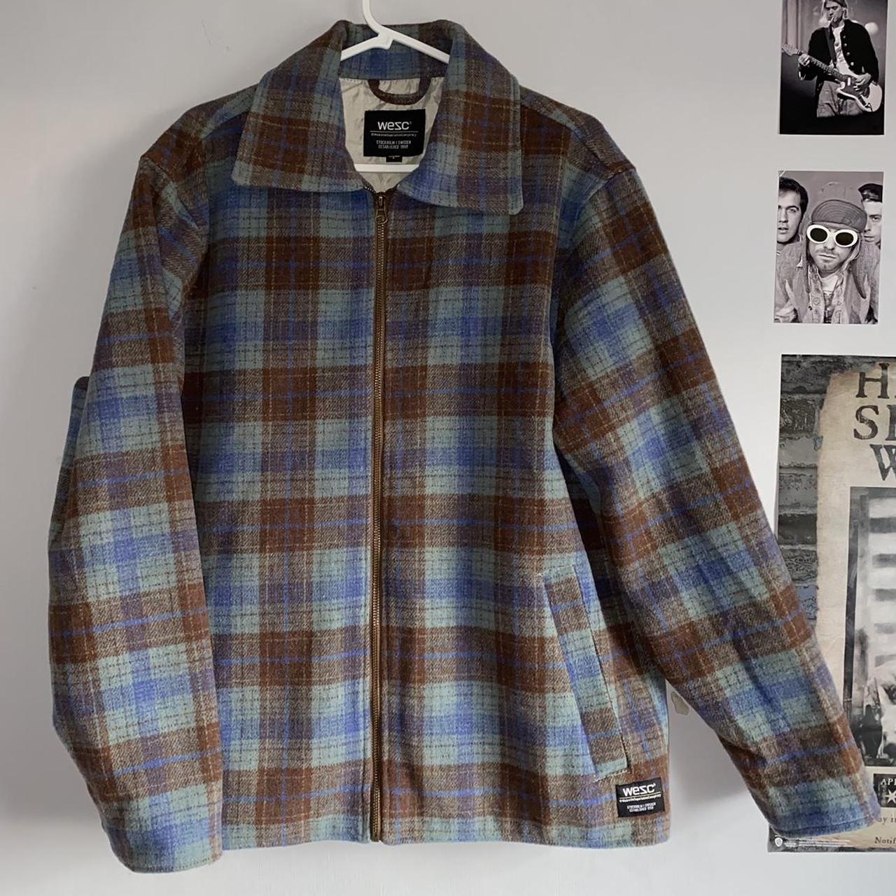 Wesc Jacket James Shadow Check Flannel coat Wesc... - Depop